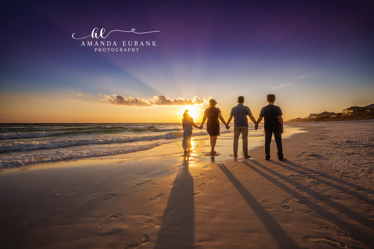 "R" Family - Fall Sunset Beach Family Session | AMANDA EUBANK PHOTOGRAPHY